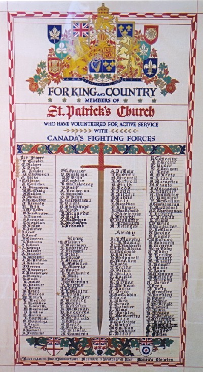 St. Patrick's Church Rolls of Honour - National Inventory of Canadian ...