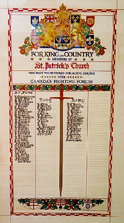 St. Patrick's Church Rolls of Honour - National Inventory of Canadian ...