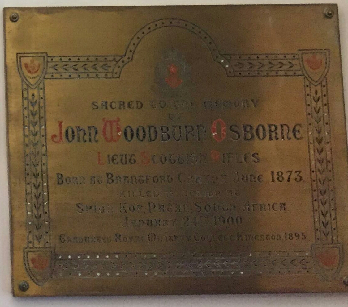 John Woodburn Osborne Memorial Plaque | Veterans Affairs Canada