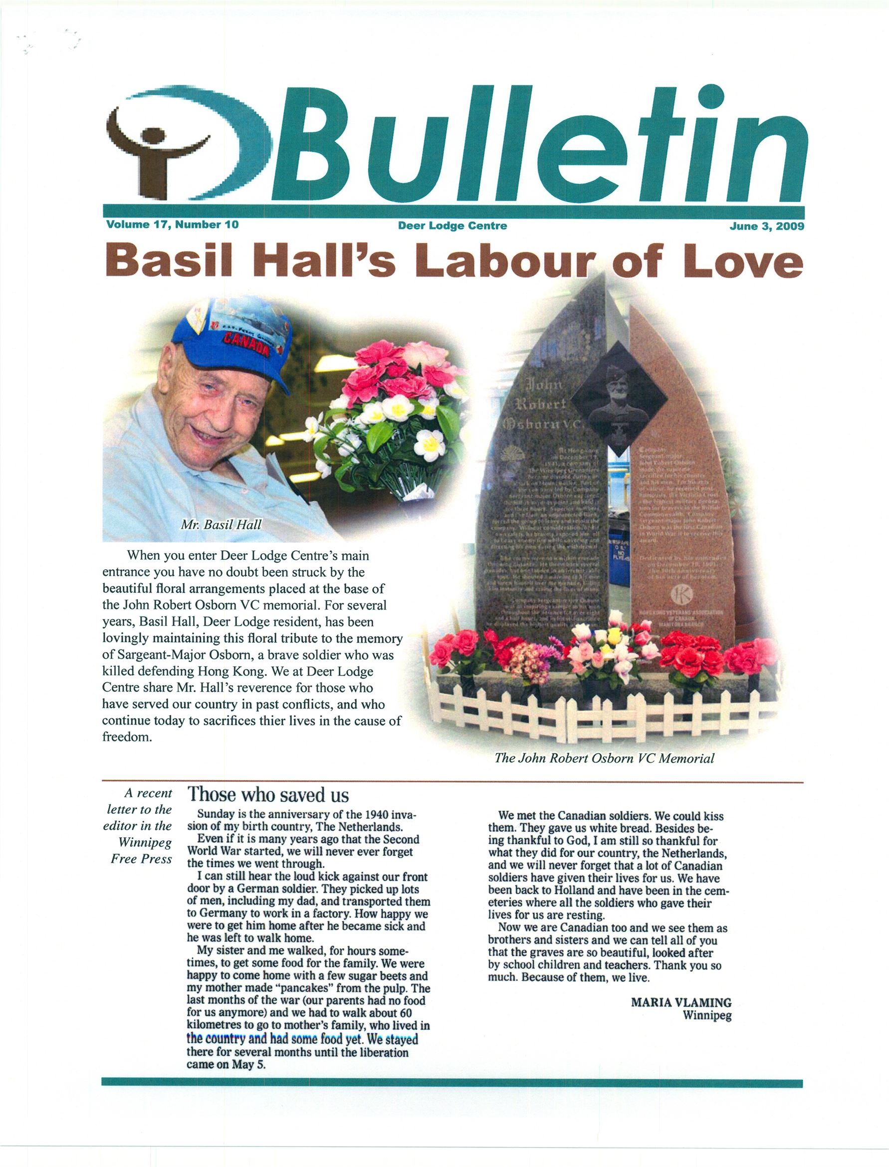 John Robert Osborn VC Memorial | Veterans Affairs Canada